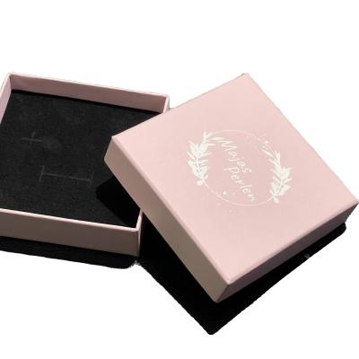 China Elegant Paper Jewelry Box in Pink Ideal for Earrings Pendants Bracelets and Necklaces for sale