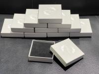 China Custom Logo Gray Paper Jewelry Box Ideal for Earrings Pendants Bracelets and Necklaces for sale