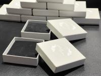 China Custom Logo Gray Paper Jewelry Box Ideal for Earrings Pendants Bracelets and Necklaces for sale