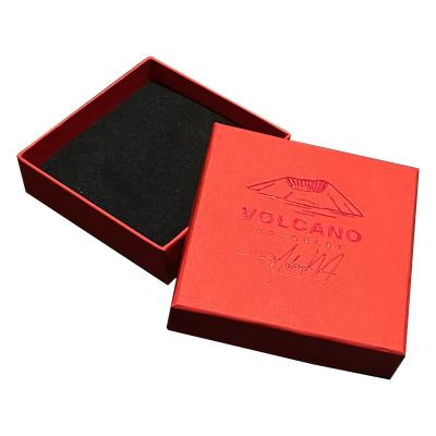 China Customs Red Paper Jewelry Box Logo color -Use to Earring Pendant Bracelet Necklace for sale