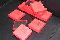 China Customs Red Paper Jewelry Box Logo color -Use to Earring Pendant Bracelet Necklace for sale