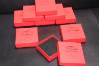 China Customs Red Paper Jewelry Box Logo color -Use to Earring Pendant Bracelet Necklace for sale