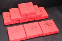 China Customs Red Paper Jewelry Box Logo color -Use to Earring Pendant Bracelet Necklace for sale