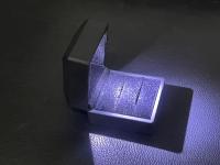 China Customized LED Two Ring Box Luxury Black Velvet Box with LED Plastic Box and Sponge for sale