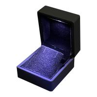China Sample Time 7 Days Luxury Black LED Earring Box with Plastic Box Velvet and Sponge for sale
