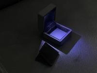 China Sample Time 7 Days Luxury Black LED Earring Box with Plastic Box Velvet and Sponge for sale