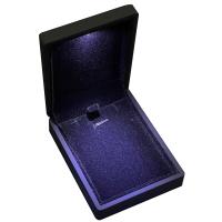 China Customized Your Logo- Luxury Black LED Pendant Box LED Small Necklace Box for sale