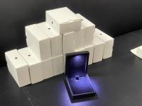 China Customized Your Logo- Luxury Black LED Pendant Box LED Small Necklace Box for sale