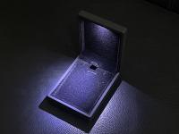 China Customized Your Logo- Luxury Black LED Pendant Box LED Small Necklace Box for sale