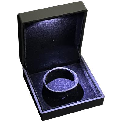 China Customized Your Logo- Luxury Black LED Bangle Box  LED Square Bracelet Box for sale