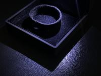 China Customized Your Logo- Luxury Black LED Bangle Box  LED Square Bracelet Box for sale