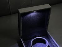 China Customized Your Logo- Luxury Black LED Bangle Box  LED Square Bracelet Box for sale