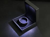 China Customized Your Logo- Luxury Black LED Bangle Box  LED Square Bracelet Box for sale