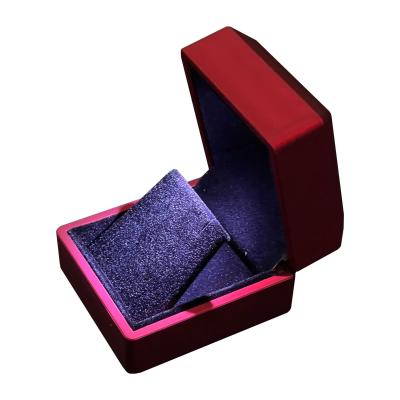 China Customized Your Logo- Luxury Red LED Earring Box for sale