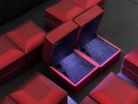 China Customized Your Logo- Luxury Red LED Earring Box for sale