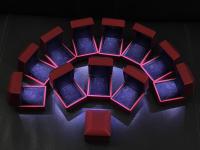 China Customized Your Logo- Luxury Red LED Earring Box for sale
