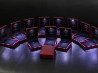 China Customized Your Logo- Luxury Red LED Necklace Box LED Small Necklace Box for sale
