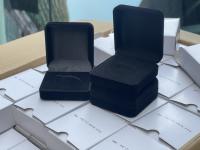 China Black Velvet Gold box velvet coin medal box customized for sale
