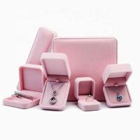 China Sophisticated Pink Velvet Jewelry Box for Luxury Packaging Any Color Min Qty 100 for sale