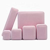 China Sophisticated Pink Velvet Jewelry Box for Luxury Packaging Any Color Min Qty 100 for sale