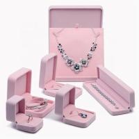 China Sophisticated Pink Velvet Jewelry Box for Luxury Packaging Any Color Min Qty 100 for sale
