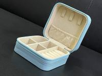 China Blue Travel jewelry box organizer jewelry box women gift Pu jewelry box for sale
