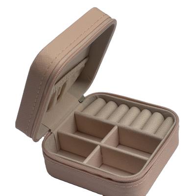 China Express/Sea Shipping Pink Travel Jewelry Box with Custom Logo and Color Min Qty 100 for sale