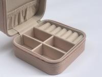 China Express/Sea Shipping Pink Travel Jewelry Box with Custom Logo and Color Min Qty 100 for sale