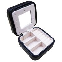 China Luxury PU leather travel jewelry box Customized your logo and color for sale