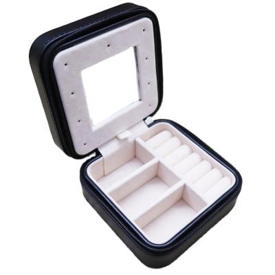 China Luxury PU leather travel jewelry box Customized your logo and color for sale