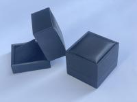 China Customized Luxury Black PU leather Earring Box for sale