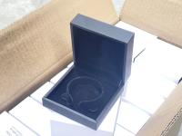 China Customized Luxury Black PU Leather Bangle Box Paper Sleeve Leather Packaging OEM Leather Bracelet Box Jewelry Storage Packaging for sale