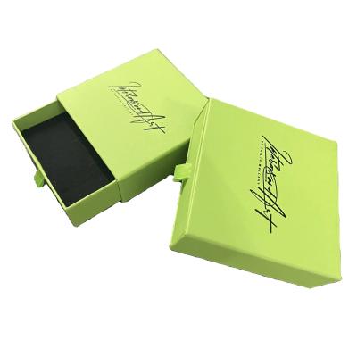 China Customized Green Paper Drawer Jewelry Box for sale