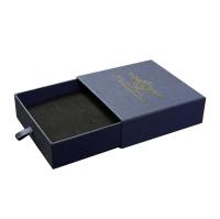 China Customized Dark Blue Paper Drawer Jewelry Box for sale