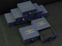China Customized Dark Blue Paper Drawer Jewelry Box for sale