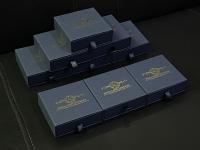 China Customized Dark Blue Paper Drawer Jewelry Box for sale