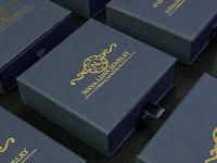 China Customized Dark Blue Paper Drawer Jewelry Box for sale