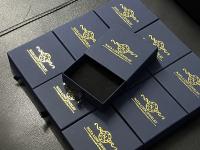 China Customized Dark Blue Paper Drawer Jewelry Box for sale