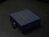 China Customized Dark Blue Paper Drawer Jewelry Box for sale