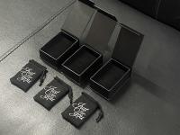 China Customized Paper Black Magnet Jewelry Box and Pouches for Your Custom-made Designs for sale