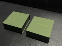China Paper Magnet Necklace Box Dark Green Paper Jewelry Box with Magnet Customized for sale