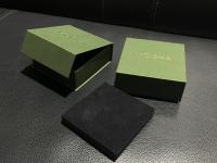 China Paper Magnet Necklace Box Dark Green Paper Jewelry Box with Magnet Customized for sale