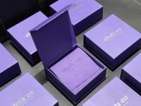 China Customized Purple Magnet Jewelry Box and Pouches Ideal for 90*90*35mm Ring Packaging for sale