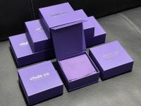 China Customized Purple Magnet Jewelry Box and Pouches Ideal for 90*90*35mm Ring Packaging for sale