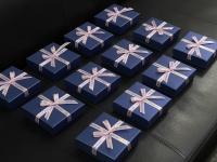 China Custom Blue Paper Jewelry Box and Bowknot 60*60*20mm for Your Jewelry Packaging Needs for sale