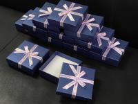 China Custom Blue Paper Jewelry Box and Bowknot 60*60*20mm for Your Jewelry Packaging Needs for sale