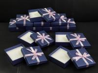 China Custom Blue Paper Jewelry Box and Bowknot 60*60*20mm for Your Jewelry Packaging Needs for sale