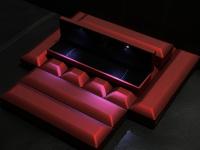 China Customized Your Logo- Luxury Red LED Bracelet Box LED Long Chain Box for sale