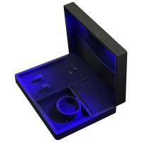 China Customized Your Logo- Luxury Black LED Jewelry Box LED Big Necklace Box LED Jewelry Set Box for sale