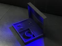 China Customized Your Logo- Luxury Black LED Jewelry Box LED Big Necklace Box LED Jewelry Set Box for sale